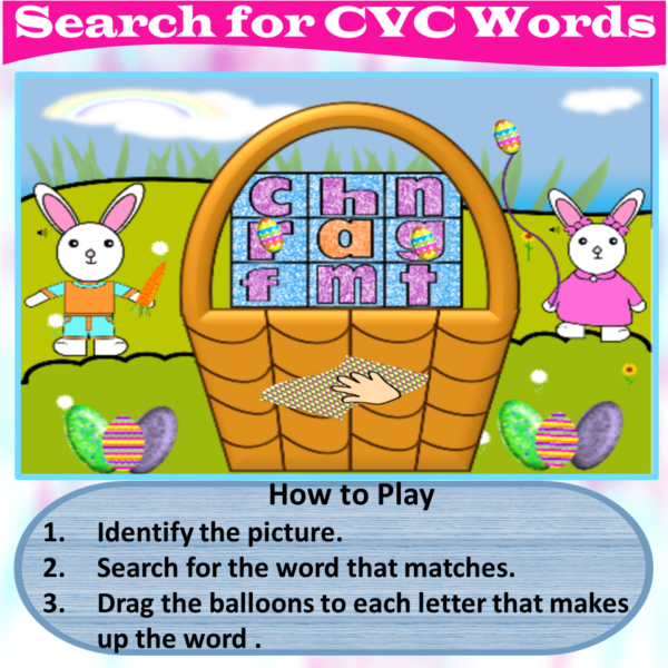 Easter CVC Word Search Boom Cards | Made By Teachers