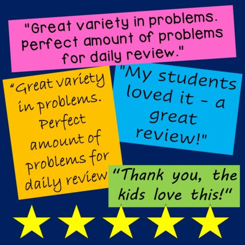 Math Spiral Review Daily Worksheets Morning Work Homework Month 8 ...