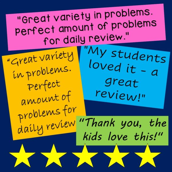 Math Spiral Review Daily Worksheets Morning Work Homework Month 8 ...