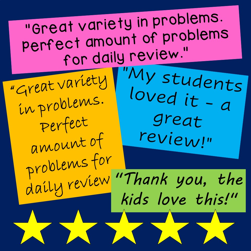 Math Spiral Review Daily Worksheets Morning Work Homework Month 8 ...