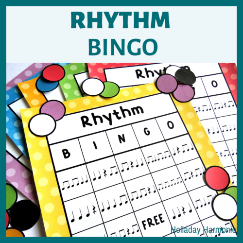 Music Rhythm Bingo Game - Quarter Note, Quarter Rest, Eighth Note ...
