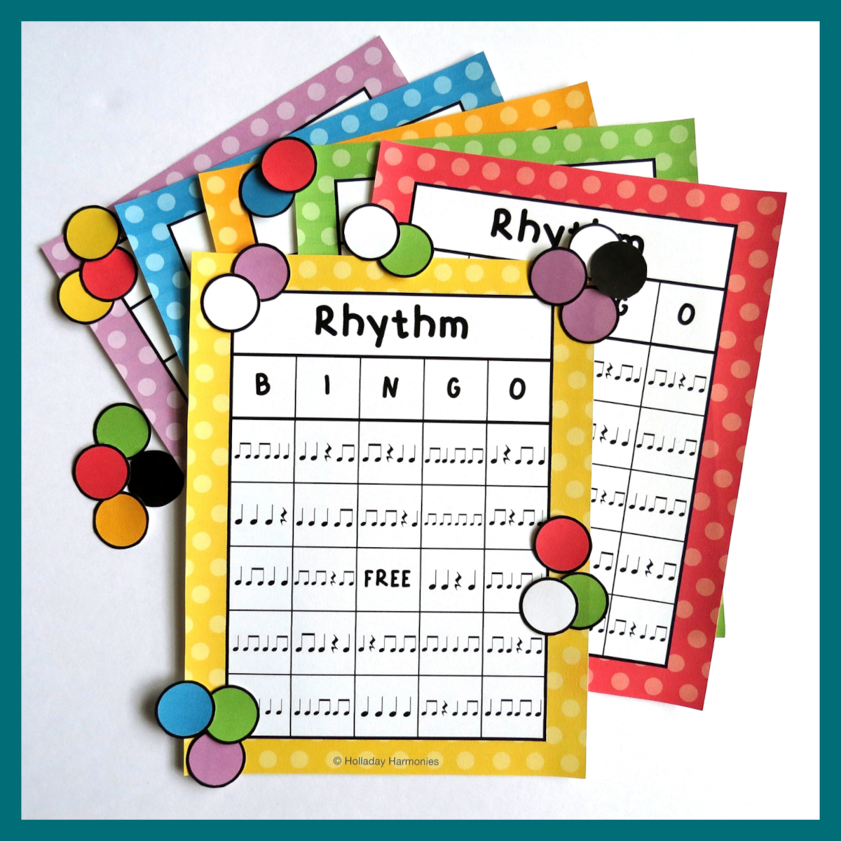 Music Rhythm Bingo Game - Quarter Note, Quarter Rest, Eighth Note ...