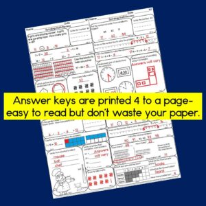 Math Spiral Review Daily Worksheets Morning Work Homework Bundle 1st ...