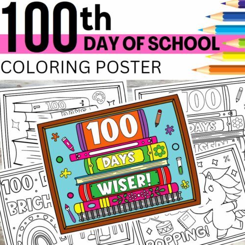 100th day of school Coloring Pages Amazing Activity For little kids ...
