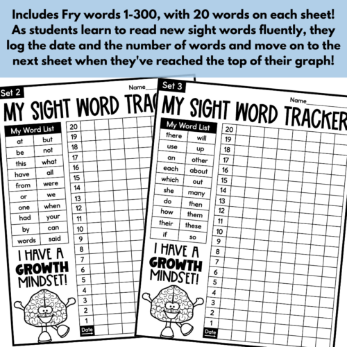 Fry Sight Words Student Tracker EDITABLE - Fry Words 1-300 | Made By ...