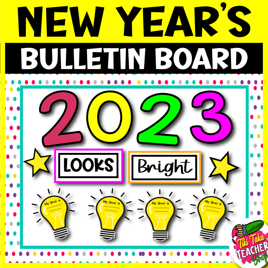 New Year 2023 Bulletin Board Resolution Craft Activity | Made By Teachers