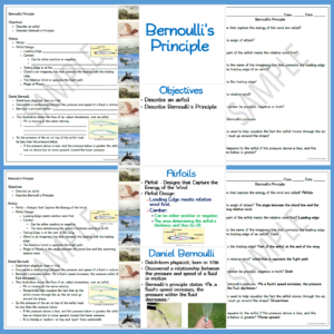 Aerodynamics: Bernoulli's Principle, PowerPoint, Guided Notes, and ...
