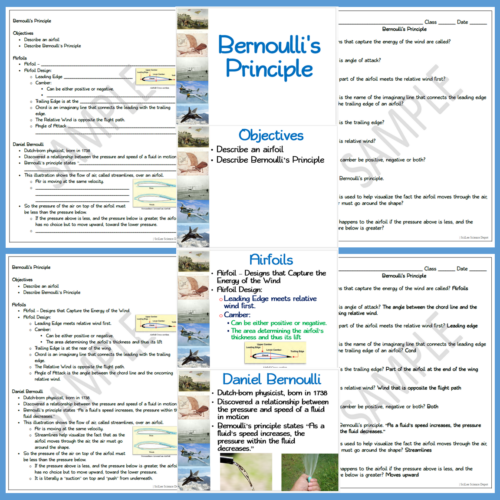 Aerodynamics: Bernoulli's Principle, PowerPoint, Guided Notes, and ...