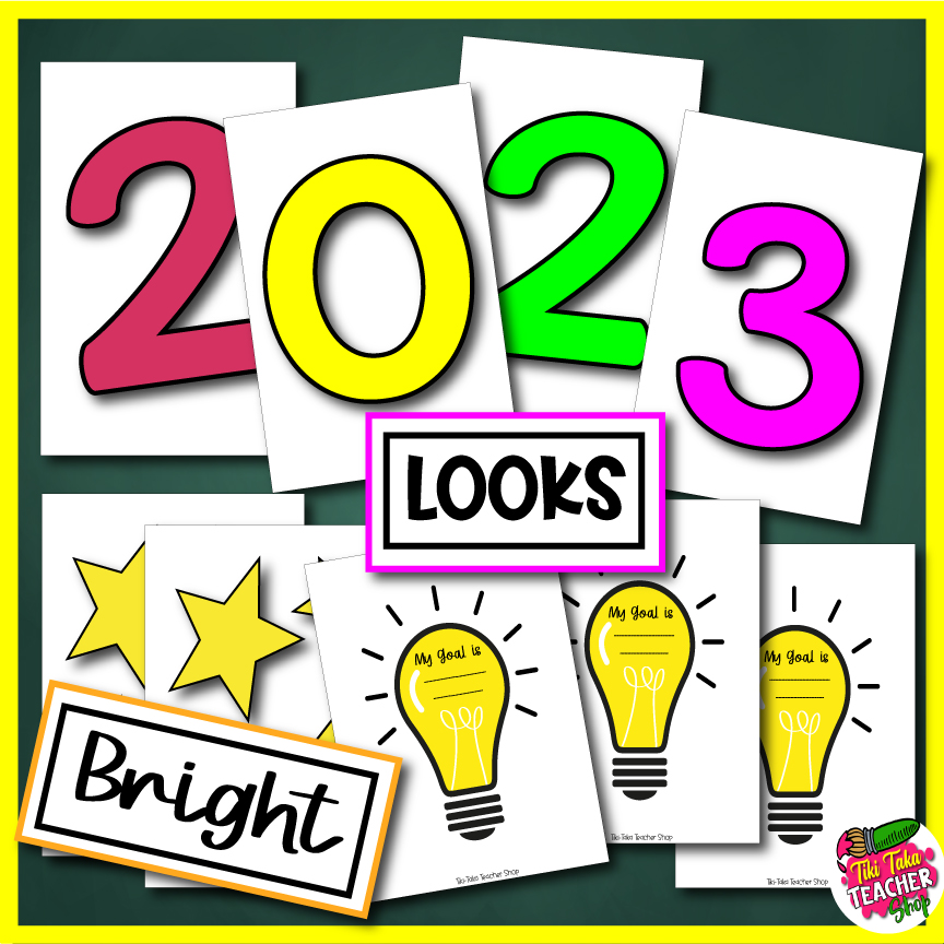 New Year 2023 Bulletin Board Resolution Craft Activity | Made By Teachers