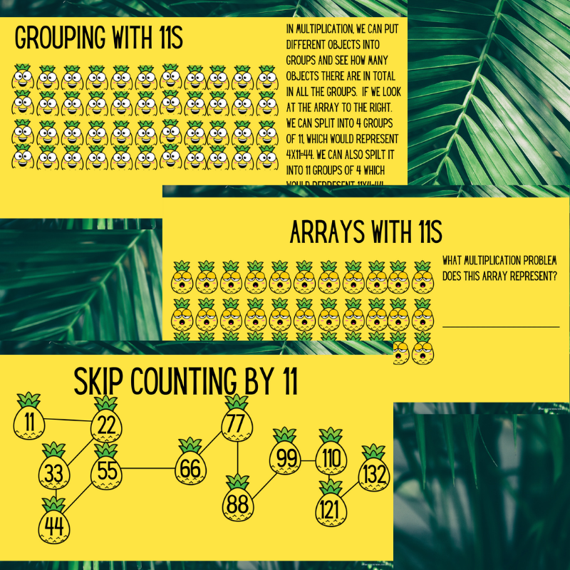 Multiplication Lesson Plans 11s and 12s Digital Math Activity | Made By ...