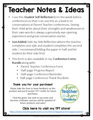 Student Self Reflection Assessment: Student Self Evaluation Form for ...