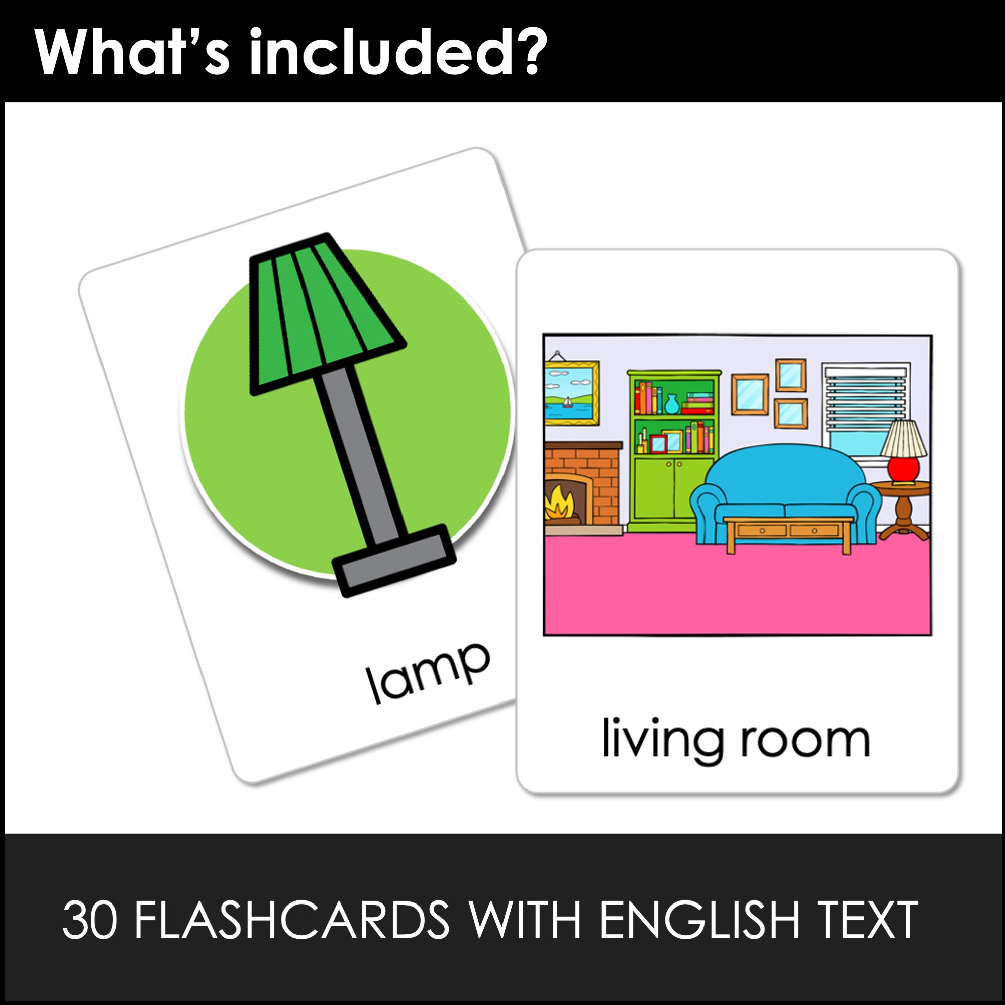House & Furniture Vocabulary Flashcards for ESL - Kitchen, Bath ...
