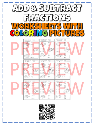 Add and Subtract Fractions 5.NF.1 worksheets with Coloring Pictures ...