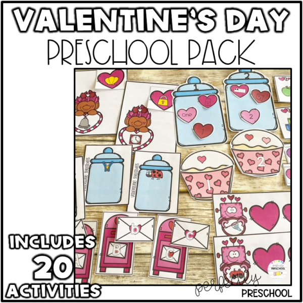 Valentine's Day Math and Literacy Centers and Activities for Preschool ...