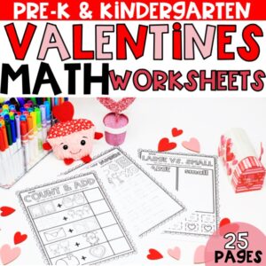 Valentines Day Activities for Preschool Kindergarten Worksheets Math ...
