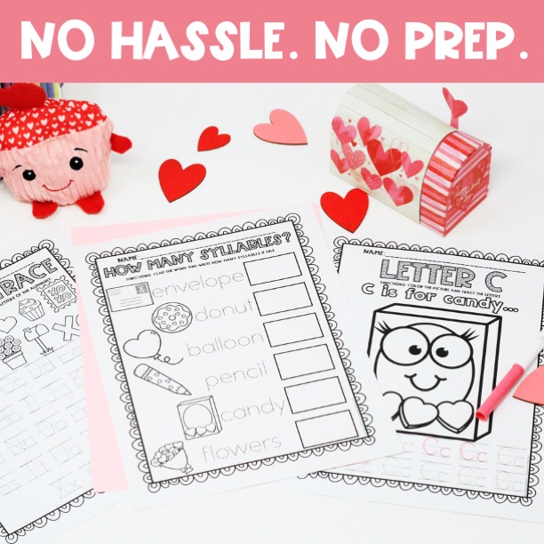 Valentines Day Activities for Preschool Literacy Center Worksheets ...