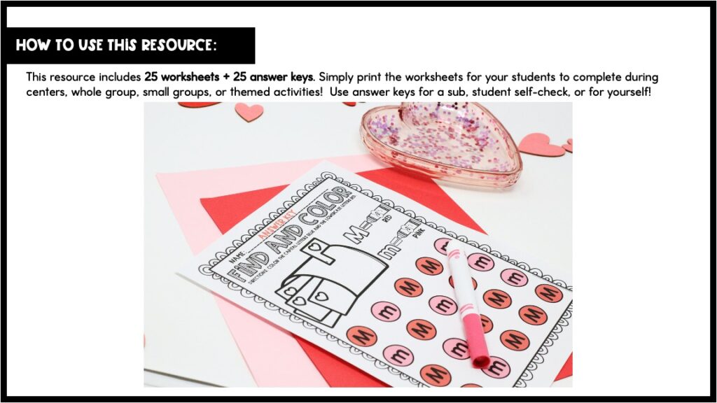Valentines Day Activities for Preschool Literacy Center Worksheets ...