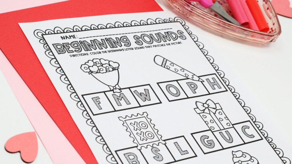 Valentines Day Activities for Preschool Literacy Center Worksheets ...