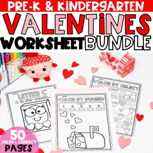 Valentines Day Preschool Activity Pre-K Kindergarten Math Worksheets ...