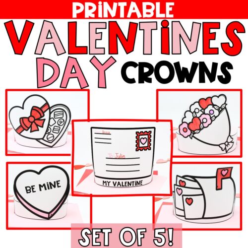 Valentines Day Craft for Preschoolers Kindergarten Coloring Page Crown ...