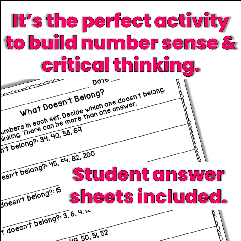 What Doesn't Belong? Valentine Math | Made By Teachers