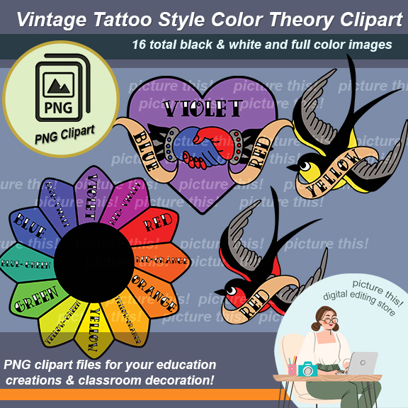 Clipart Art Tattoo Retro Color Theory Classroom Clip Art High Middle ...