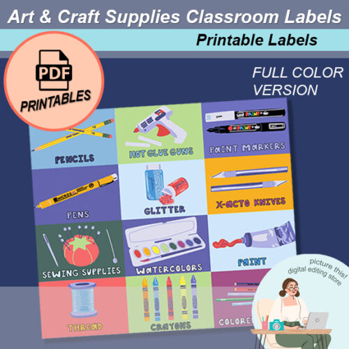 Art Supply Labels for Organizing Classroom Crafts Bins Label Printable ...
