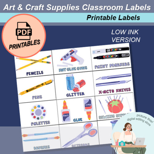 Art Supply Labels for Organizing Classroom Crafts Bins Label Printable ...