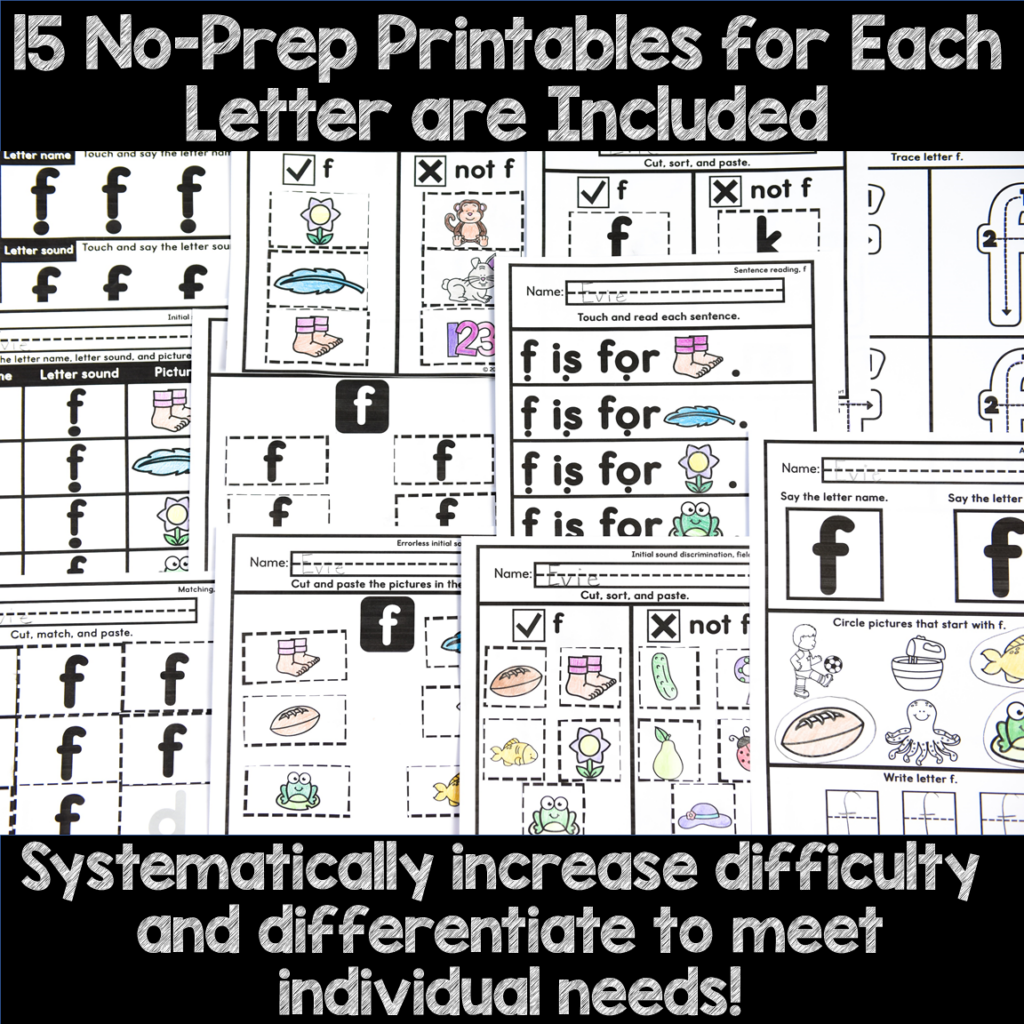 Alphabet Letters and Sounds Worksheets and Centers for Special ...