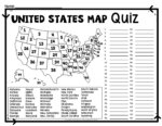 United States Map Quiz & Worksheet: USA Map Test w/ Practice Sheet (US ...