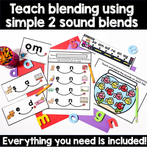 Blending Sounds Phonics Worksheets and Centers for Special Education or ...