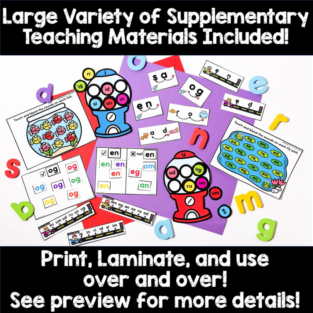 Blending Sounds Phonics Worksheets and Centers for Special Education or ...