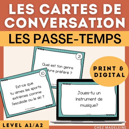 Cartes de Conversation - Les Passe-temps A1/A2 | Made By Teachers