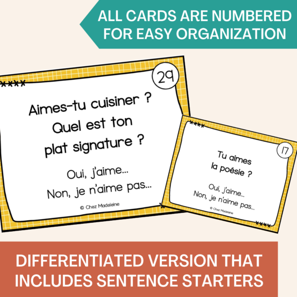 Cartes de Conversation - Les Passe-temps A1/A2 | Made By Teachers