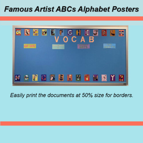 Artist Alphabet Posters ABCs Art Class Decorations Printable bulletin ...