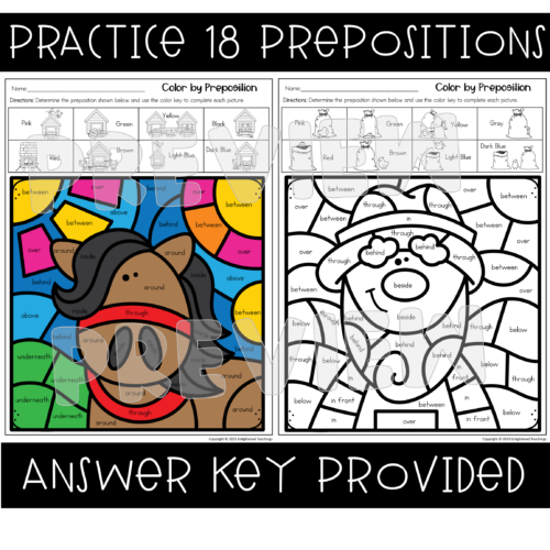 Farm Preposition Color by Code NO PREP Farm Preposition Coloring | Made ...