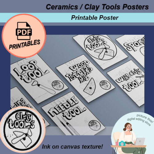 Ceramics Tools Clay Pottery Supplies Posters High School Art Bulletin ...