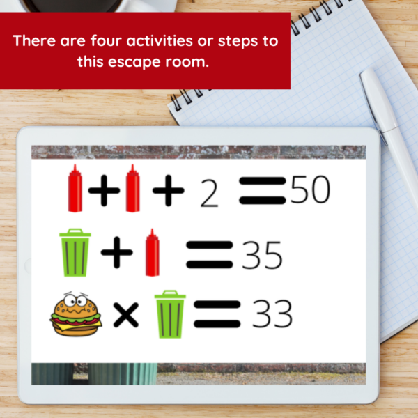 4th Grade Math Escape Room Multiplication and Multi-Step Equations ...
