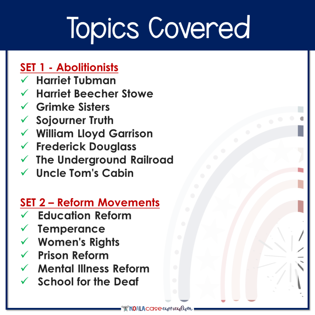 Reform Movements of the 1800s Task Cards Activity | Made By Teachers