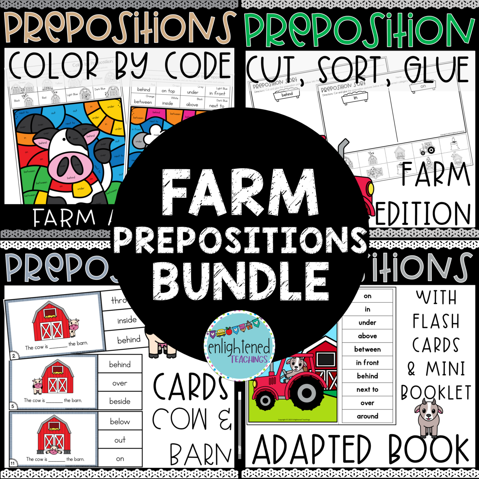Farm Preposition Worksheets and Activities BUNDLE - Farm Animal ...