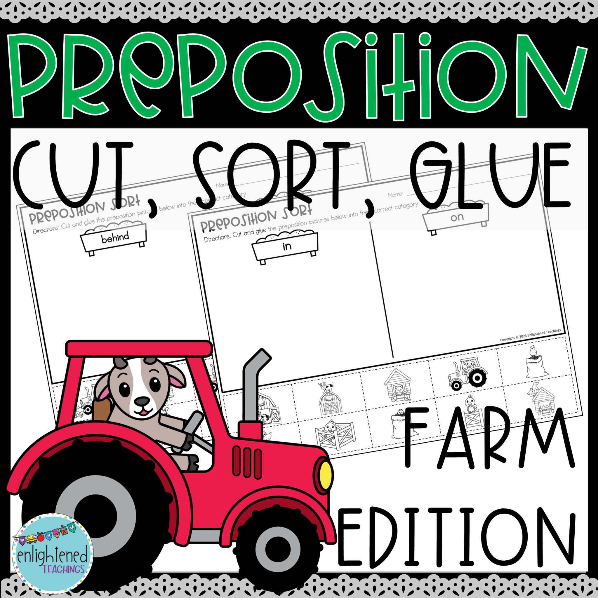 Farm Preposition Worksheets and Activities BUNDLE - Farm Animal ...