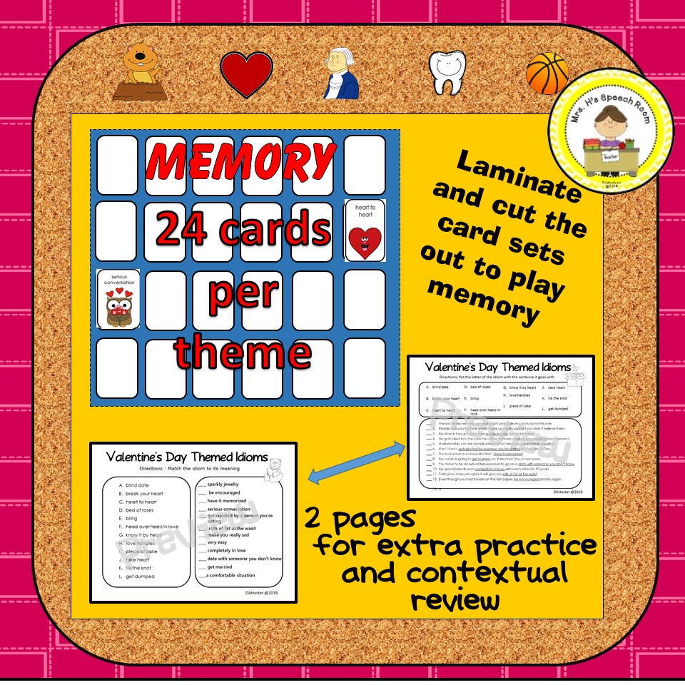 February Speech Therapy Idioms - Upper Elementary, Middle School, High ...