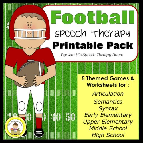 Football Theme Speech Therapy Printable Pack | Made By Teachers