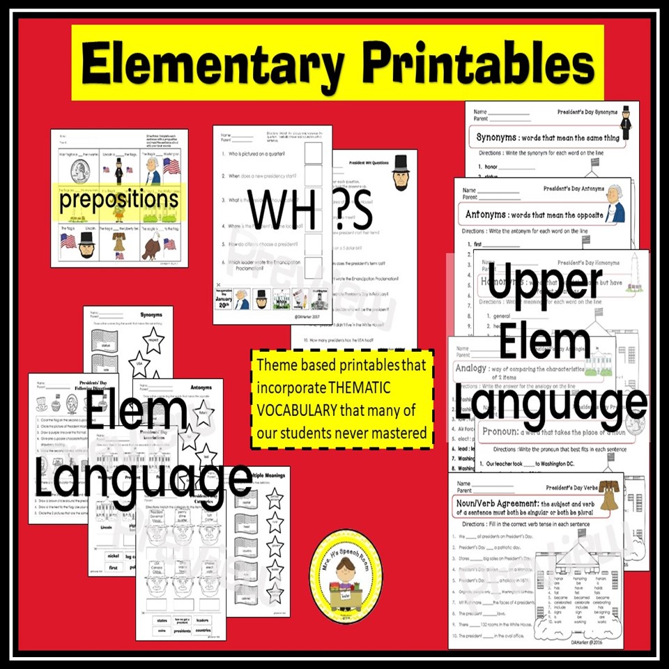 Presidents Day Speech Therapy Printable Pack | Made By Teachers