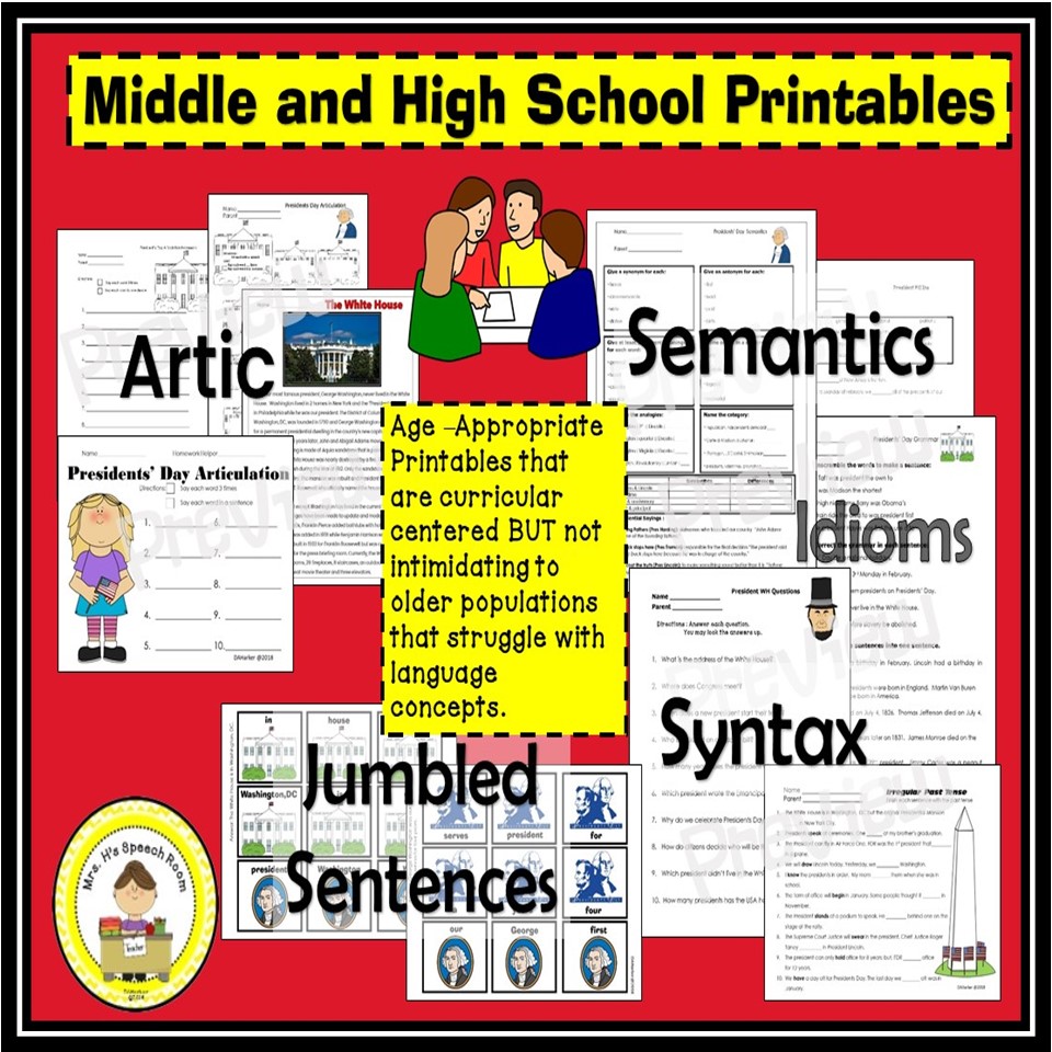 Presidents Day Speech Therapy Printable Pack | Made By Teachers