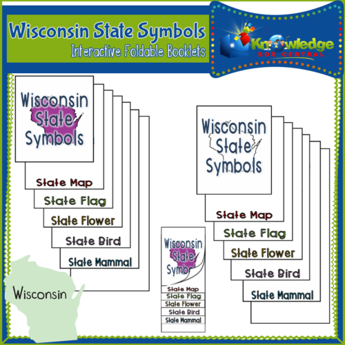 Wisconsin State Symbols Interactive Foldable Booklets | Made By Teachers