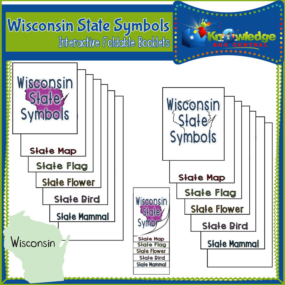 Wisconsin State Symbols Interactive Foldable Booklets | Made By Teachers