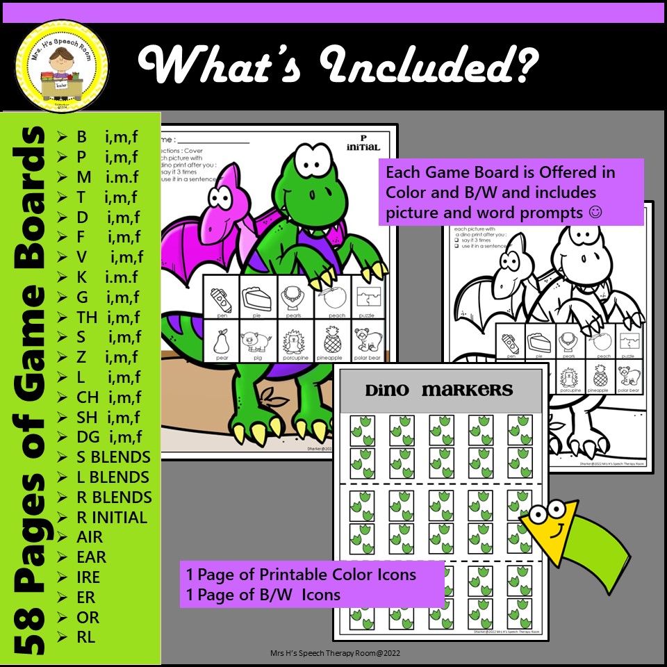 Dinosaur Speech Therapy Articulation | Made By Teachers