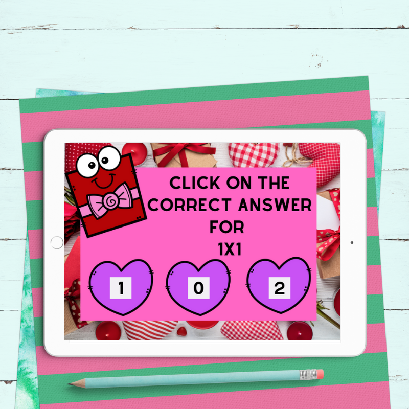 Valentine's Day Multiplication Drills 1-3 Boom Cards Digital 3rd Grade ...