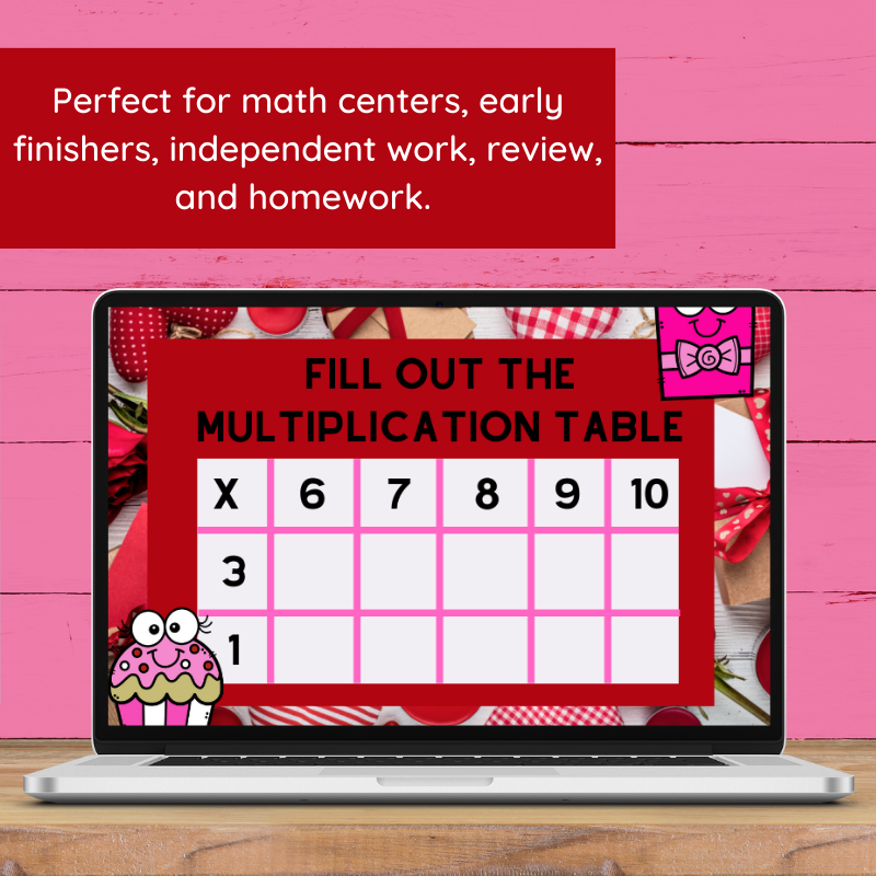 Valentine's Day Multiplication Drills 1-3 Boom Cards Digital 3rd Grade ...